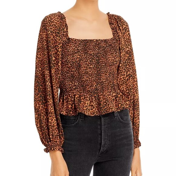 Wayf | Tops | Wayf Jackie Smocked Leopard Print Top | Poshmark